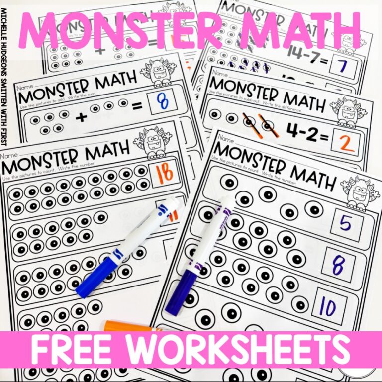 Monster Math Activities - Smitten with First