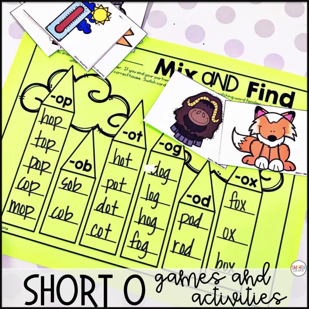 short vowel o phonics activities and games