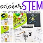October Halloween STEM activities with differentiated reflection sheets