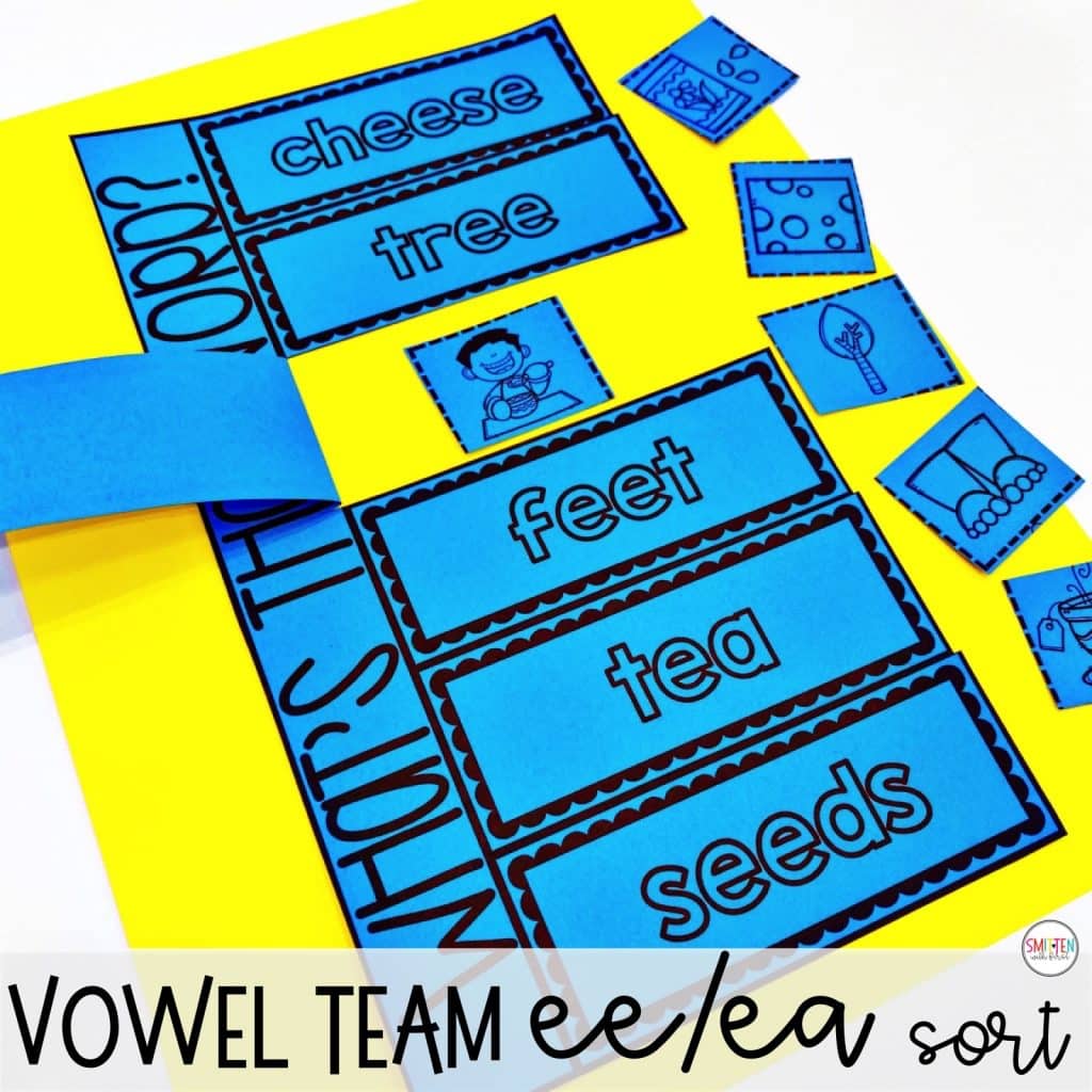 Long E Vowel Teams ee ea phonics activities and games - Smitten with First