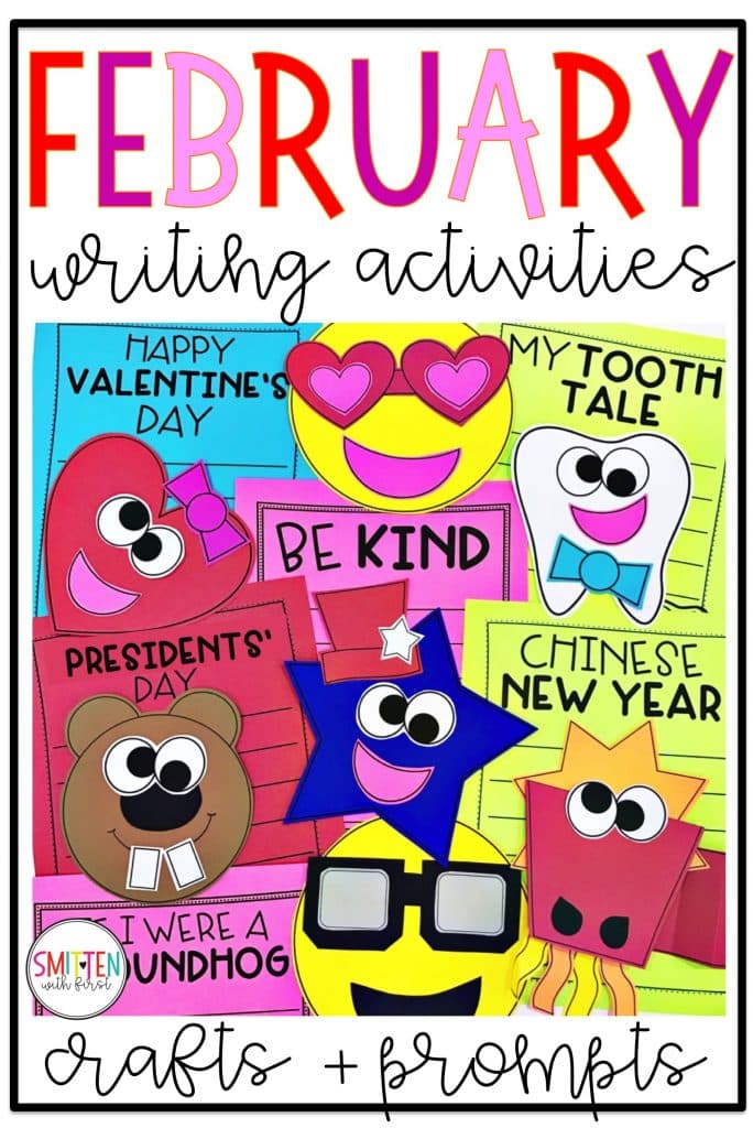 February Writing Activities and Crafts for Kindergarten, 1st and 2nd grade