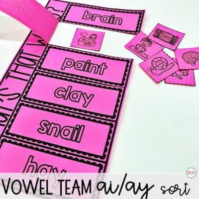 Long A Vowel Teams ai ay Phonics Activities and Games