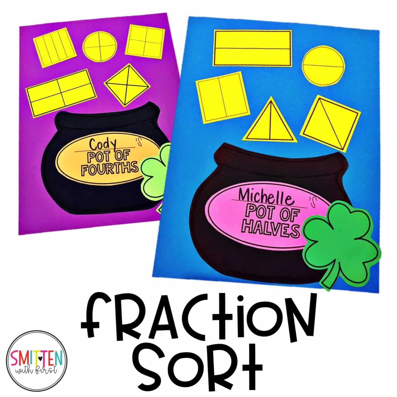 Pot of Gold Fractions Free Craftivity for 1st grade and 2nd grade