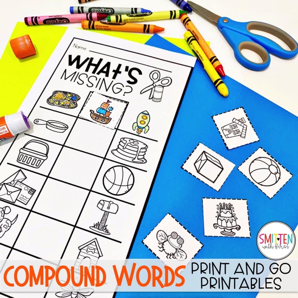 Compound Words Activities for Kindergarten, 1st grade, and 2nd grade