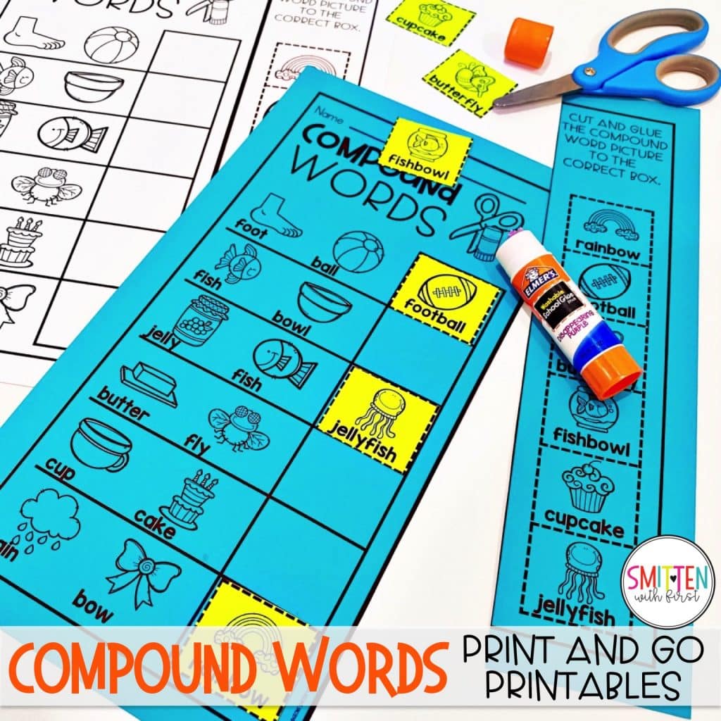 Compound Words Activities for Kindergarten, 1st grade, and 2nd grade