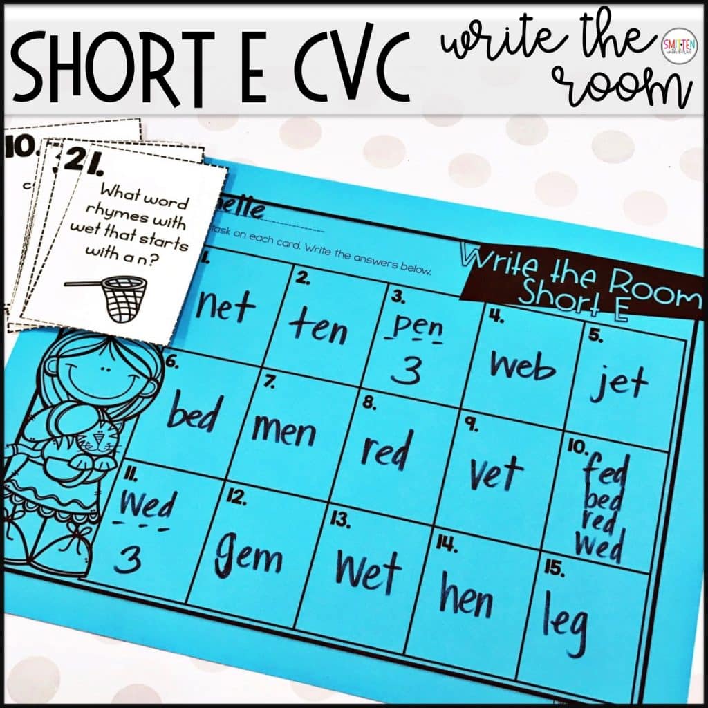 Short Vowel e Phonics Activities and Games 1st grade