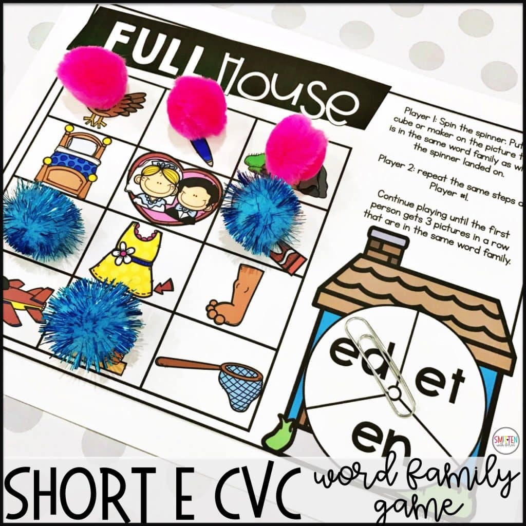 Short Vowel e Phonics Activities and Games 1st grade