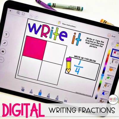 Digital Fractions Activities for Distance Learning and 1st Grade