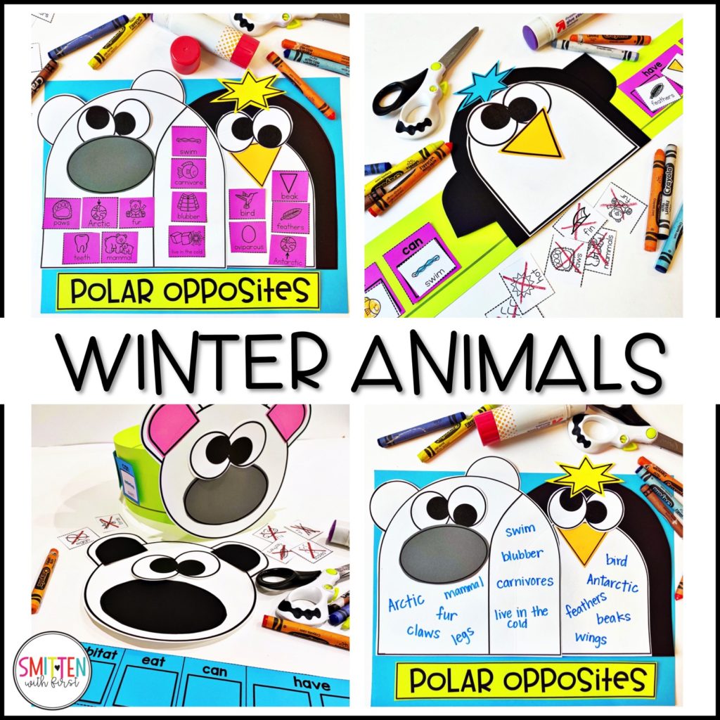 Winter Animals Activities Polar Bears, Penguins, Kindergarten, 1st Grade