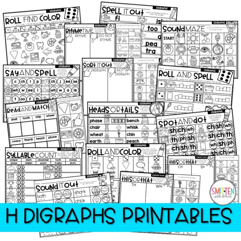 H Brothers Activities, Craftivities, Printables for 1st Grade