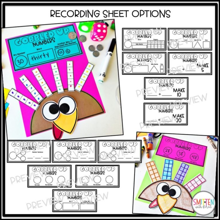 Place Value and Number Sense Thanksgiving Turkey