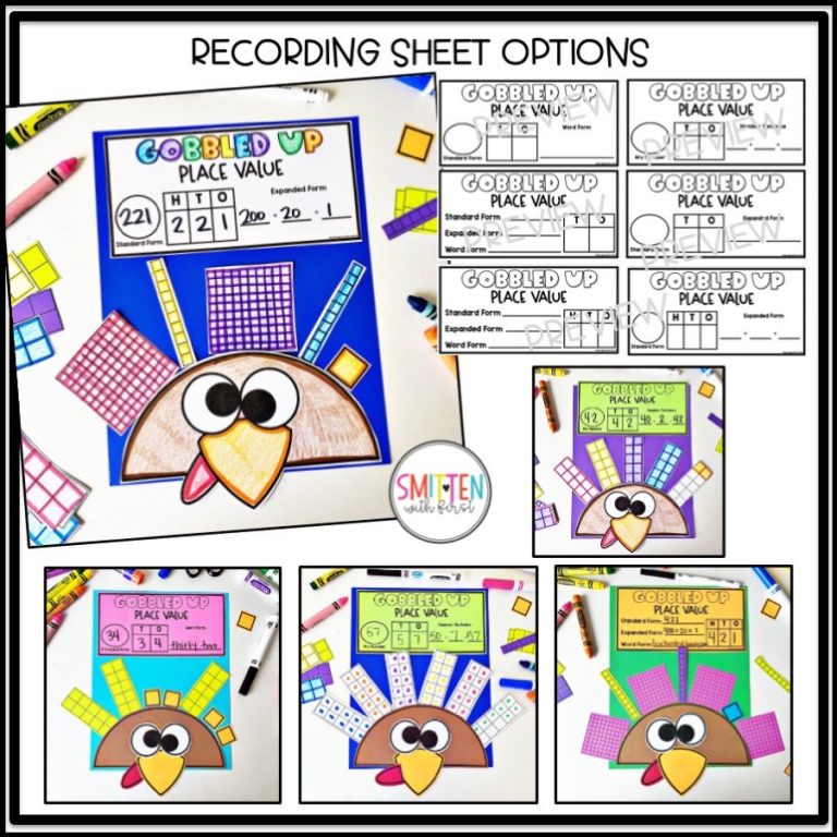 Place Value and Number Sense Thanksgiving Turkey