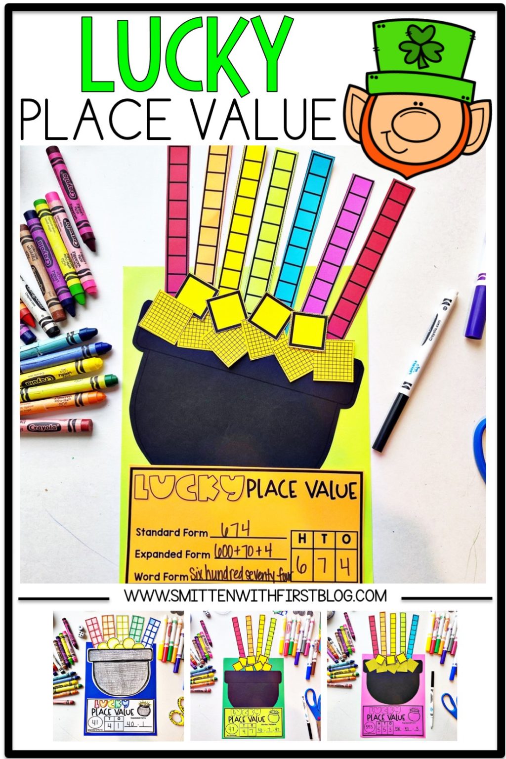 St Patrick's Day Number Craft for Number Sense and Place Value