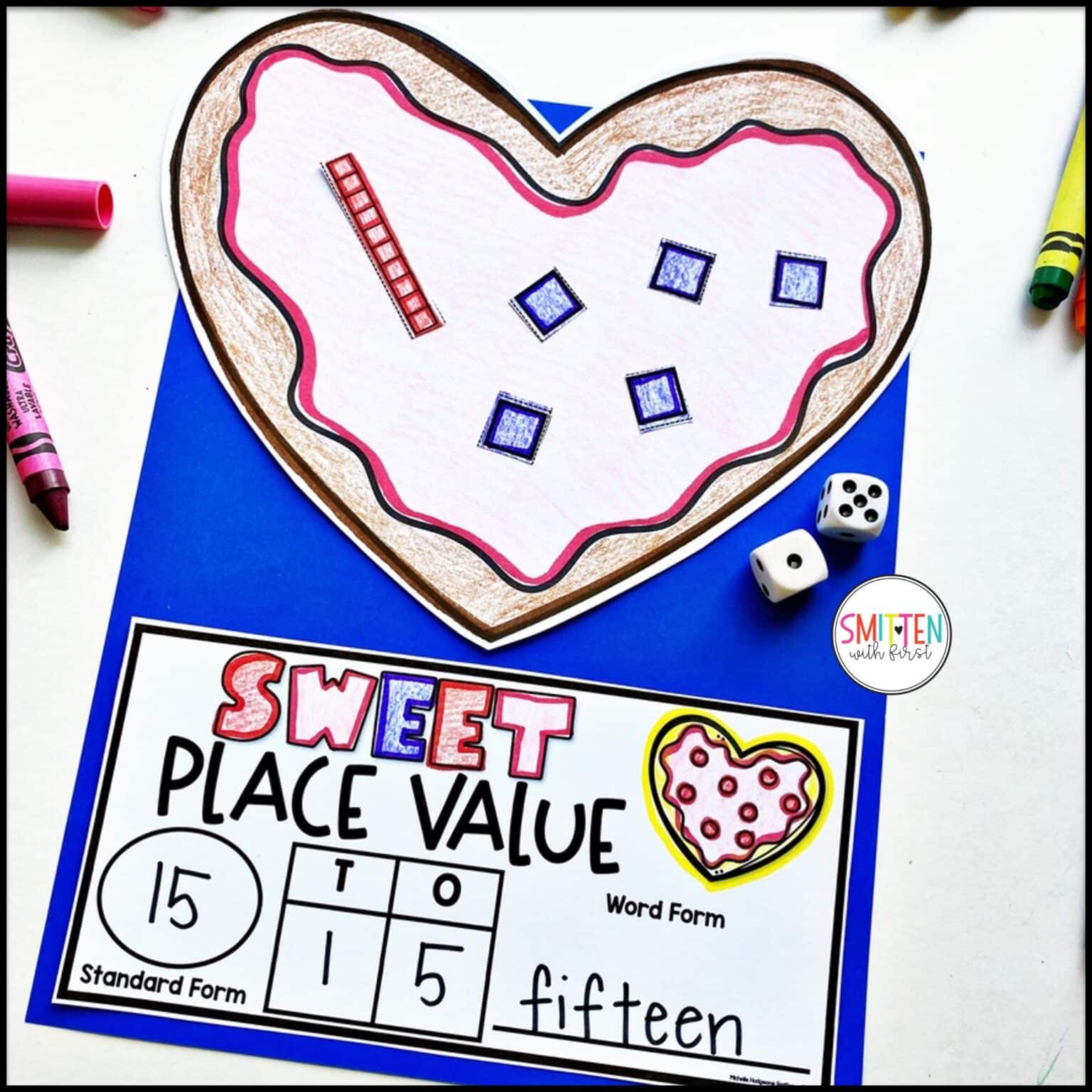 Valentines Day Place Value for 1st Grade 2nd Grade