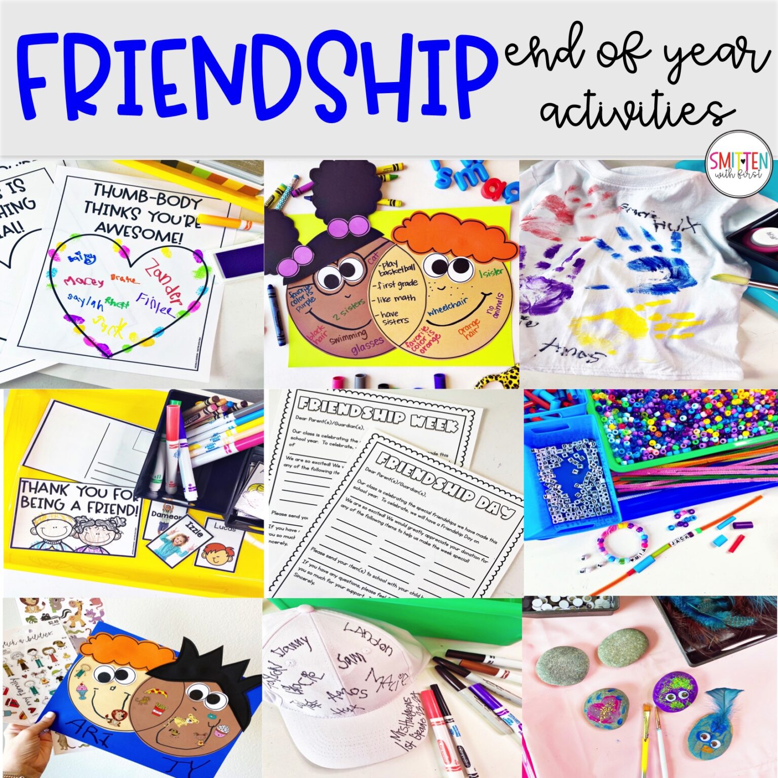 end of year friendship activities for kindergarten 1st grade and 2nd grade - Smitten with First